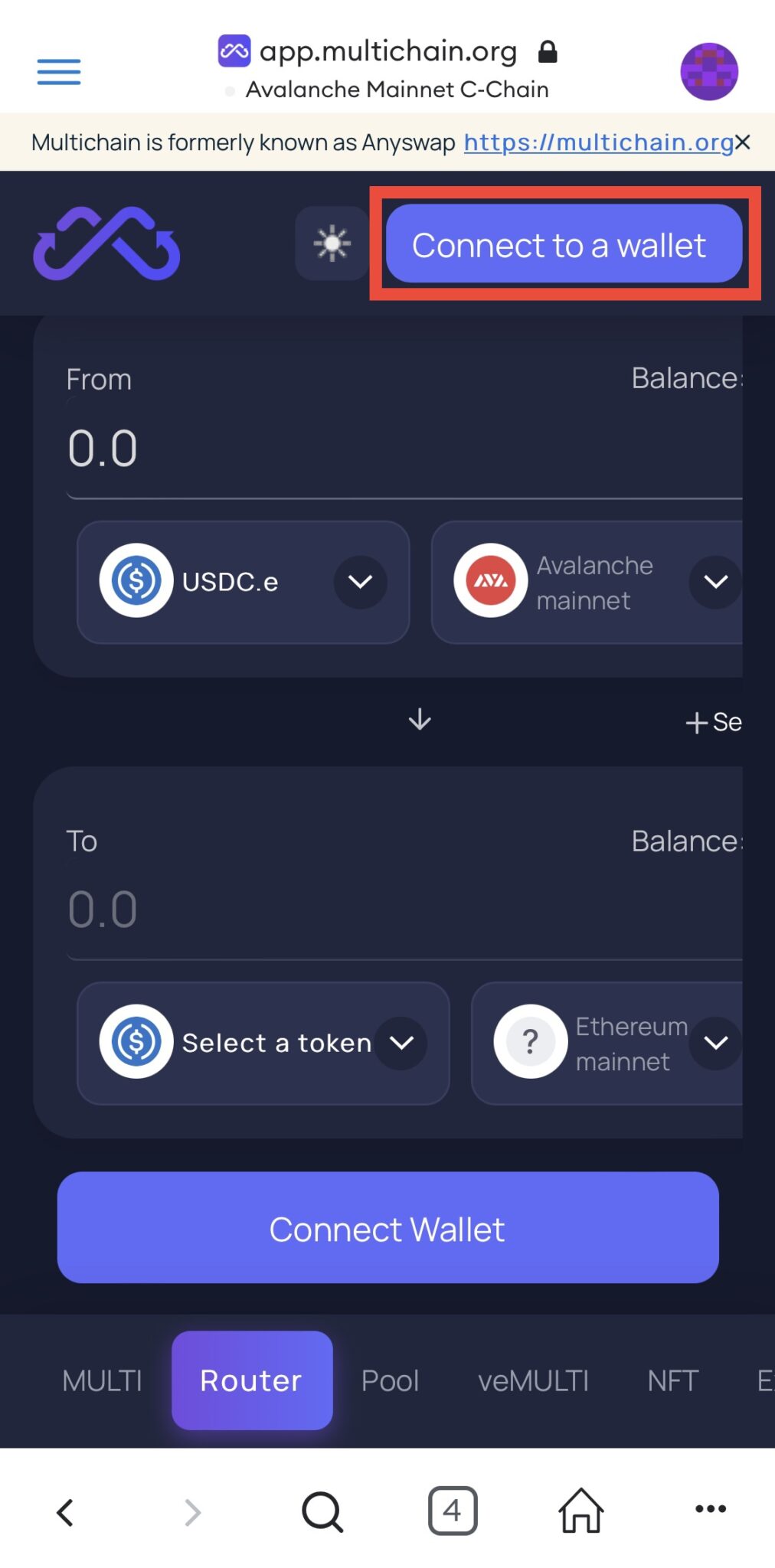 XETAを"Avalanche"から"XANA Chain"へブリッジする方法