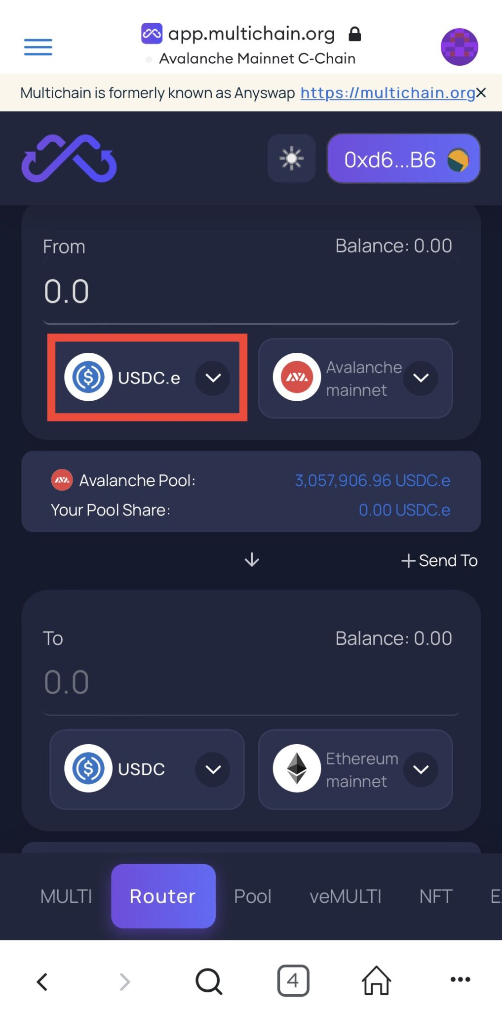 XETAを"Avalanche"から"XANA Chain"へブリッジする方法