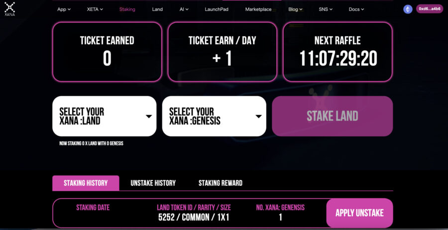 【簡単】XALA: LAND（ザナランド）ステーキングの概要・やり方・ガス代を解説